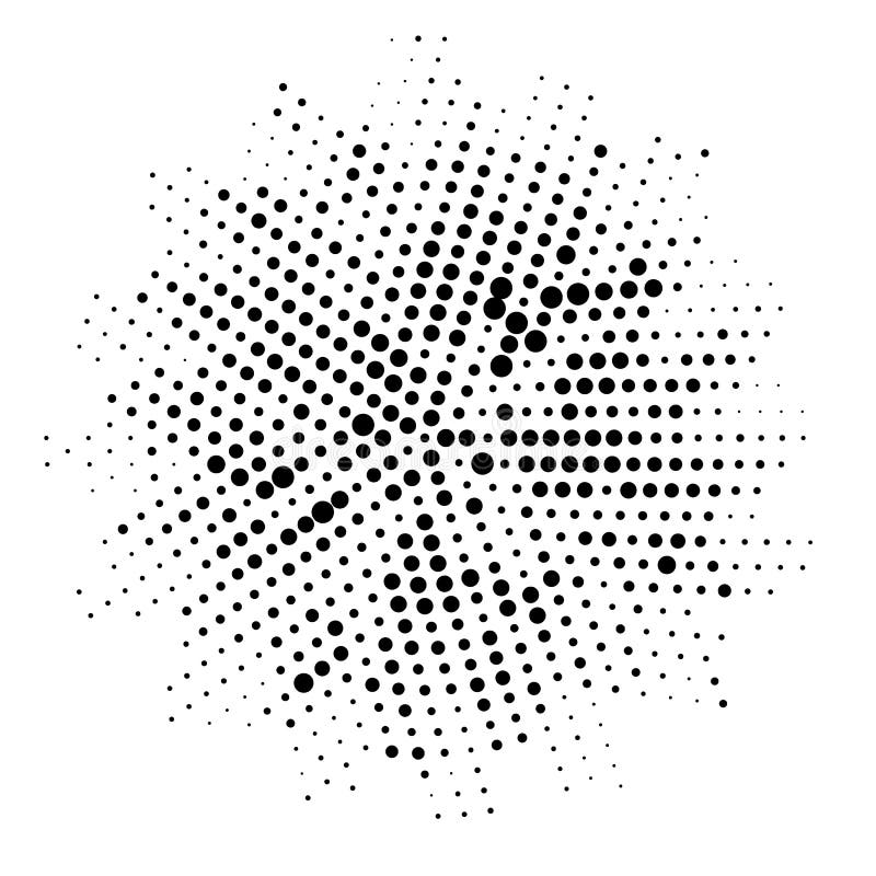 Halftone Monochrome Pattern with Dots Around the Circle. Minimalism ...