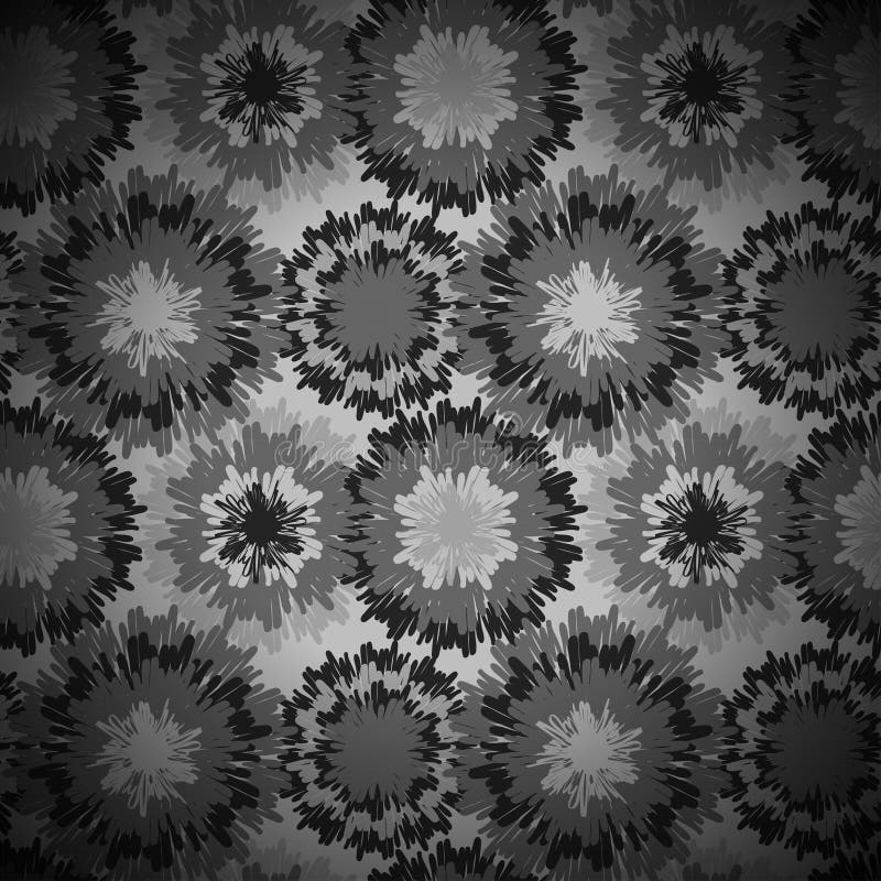 Monochrome Pattern with Drops Stock Vector - Illustration of flower ...