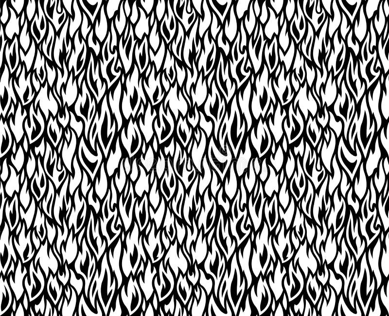 Monochrome Pattern with Fire Stock Vector - Illustration of coloring ...