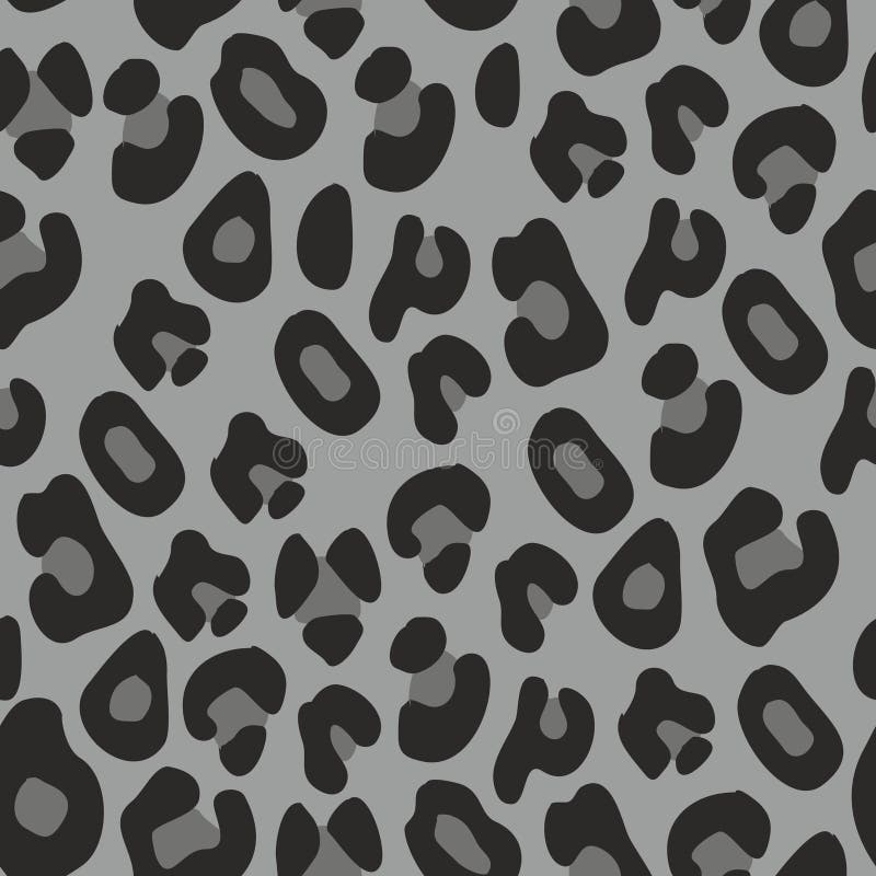 Monochrome Pattern Leopard. Seamless Vector on a Gray Background Stock ...