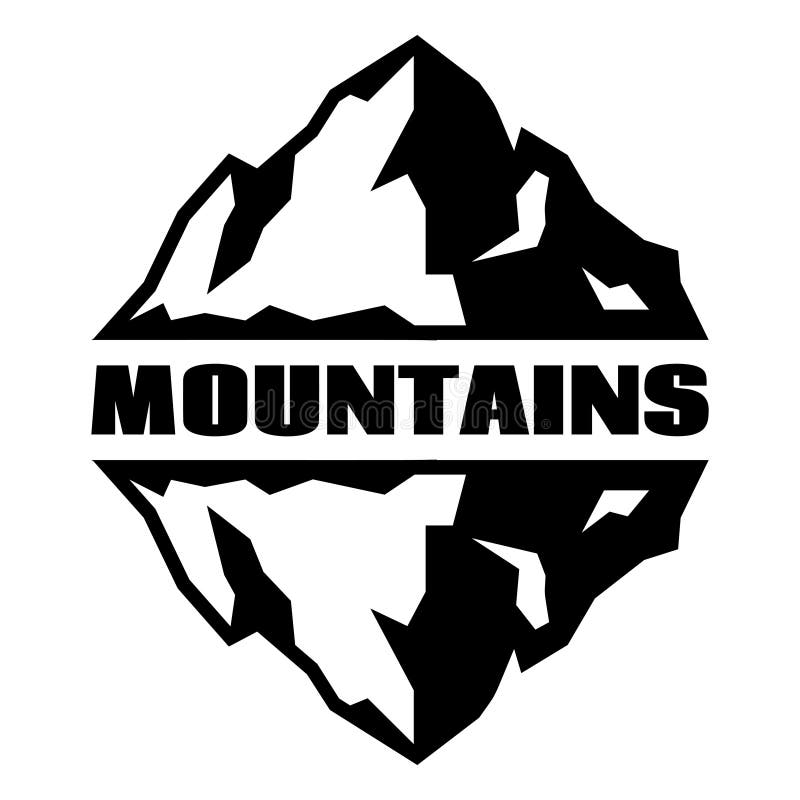 Monochrome Pattern with Three Mountains. Vector Illustration Stock ...