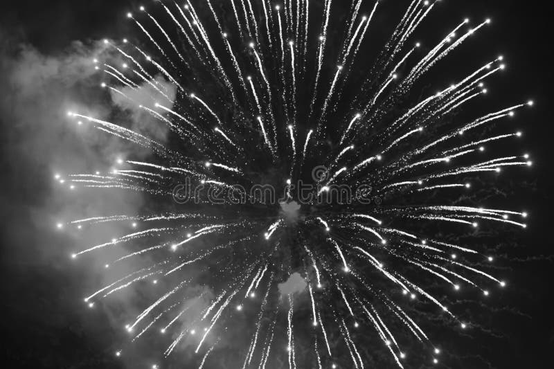 Monochrome Photo of Fireworks, Stock Image - Image of burst, monochrome ...