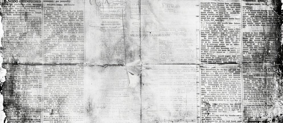 Monochrome Photo of a Newspaper with a Border in a Building Facade ...