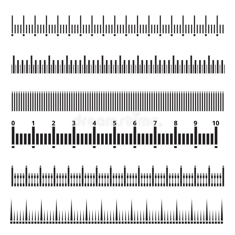 Monochrome Picture of Size Indicators. Illustrations in Different ...