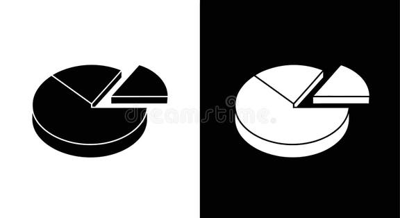 Monochrome Pie Chart Icons with Exploded Slice for Data Visualization ...