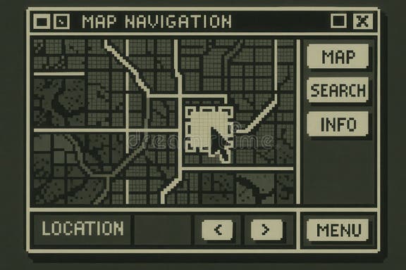 Pixel Art Map Navigation Interface Stock Photos - Free & Royalty-Free ...
