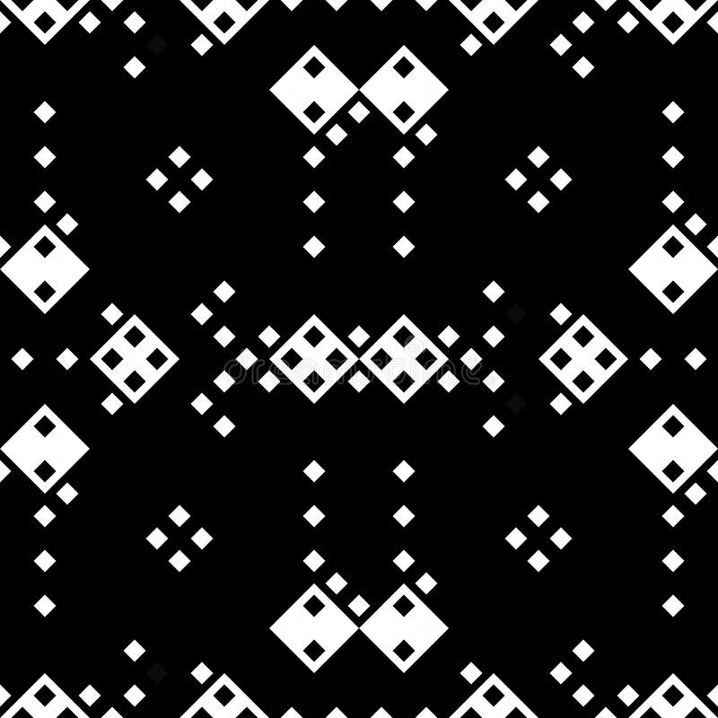 Monochrome Pixel Seamless Pattern. Geometric Retro Design in Retro ...