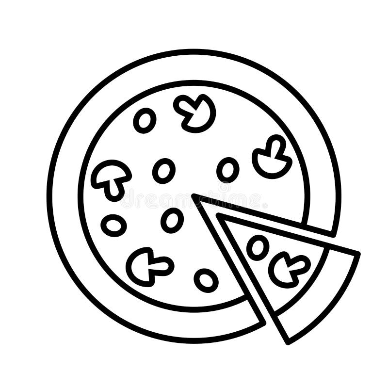 Monochrome Pizza Icon in Monochrome Style Isolated on White Background ...