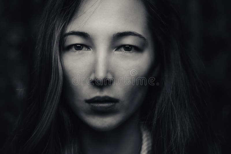 Monochrome Portrait of Woman Stock Photo - Image of monochrome, person ...