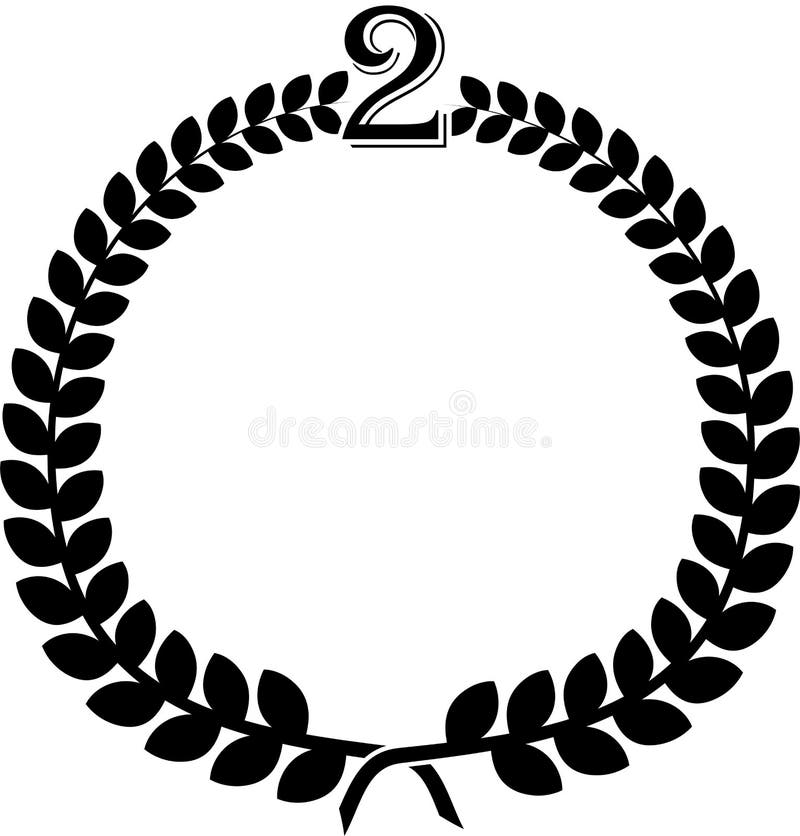 Monochrome Rank Round Frame of Laurel and Crown Stock Vector ...