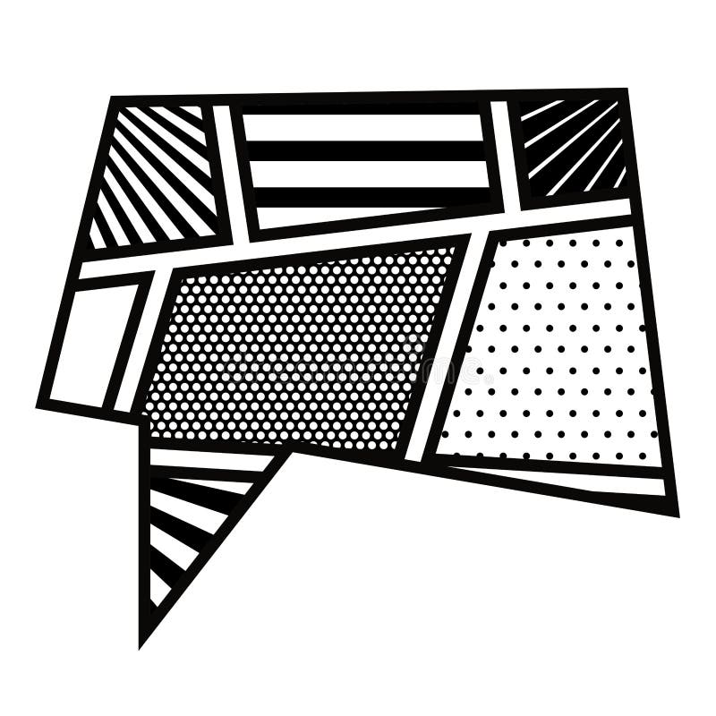 Monochrome Rectangle Callout in Pop Art Stock Vector - Illustration of ...