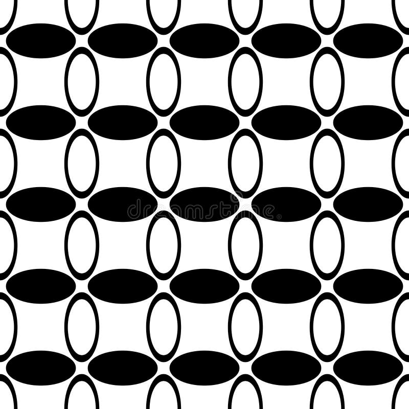 Monochrome Repeating Abstract Geometrical Ellipse Grid Pattern - Vector ...