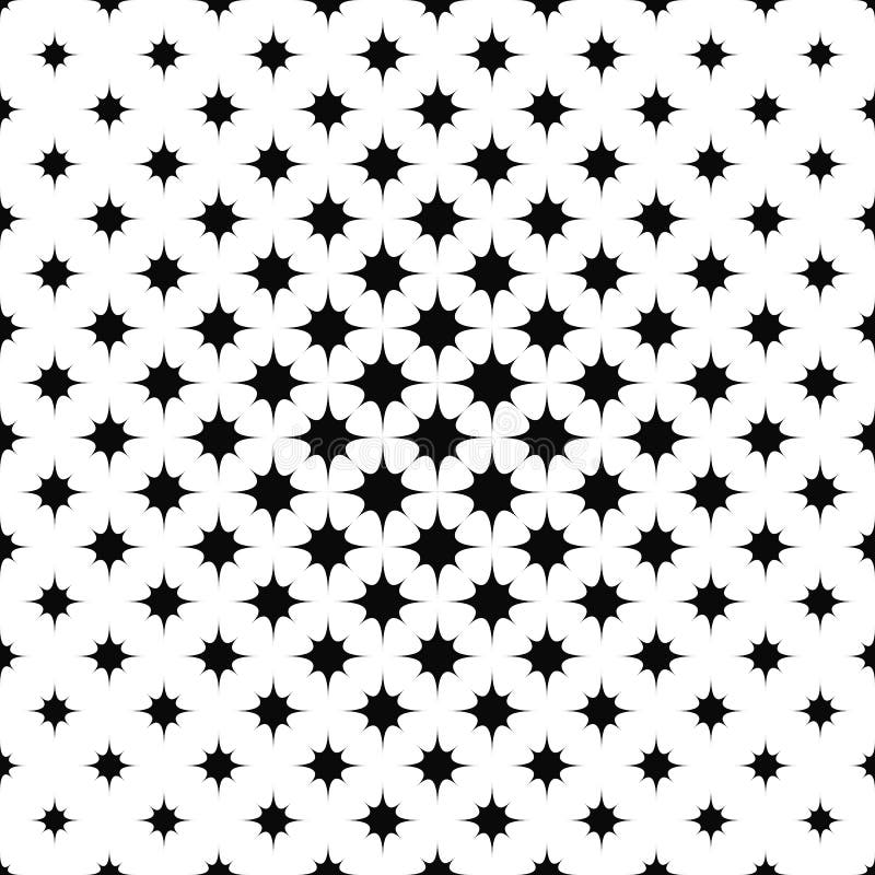 Monochrome Repeating Curved Star Pattern Stock Vector - Illustration of ...