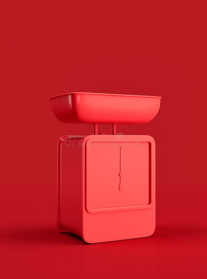 Red Kitchen Scale 3d Rendering Stock Illustrations – 40 Red Kitchen ...