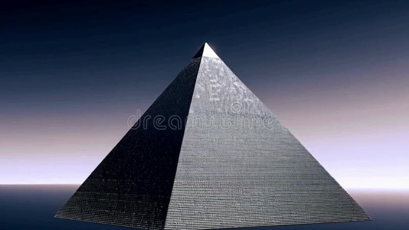 Monochrome Rotating Pyramid on Soft Gradient Background Stock Video ...