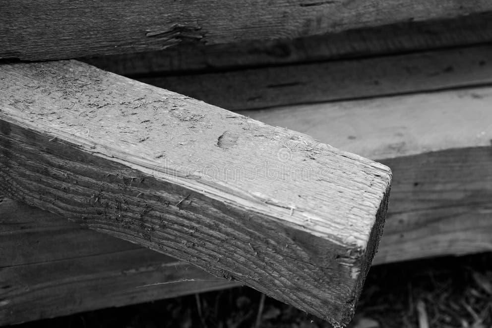 Black and White Rough Boards are Stacked Stock Image - Image of ...