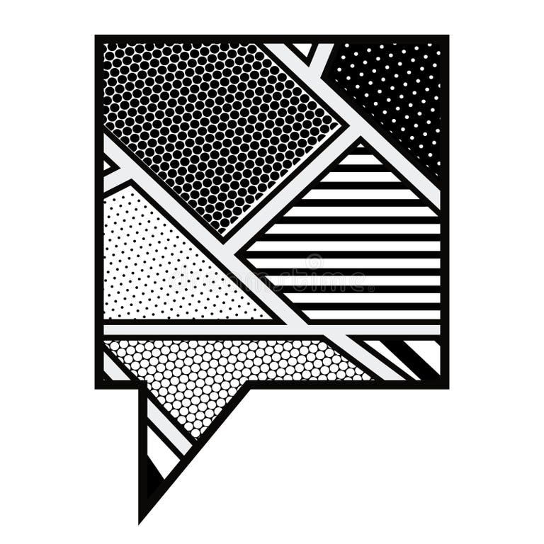 Monochrome Rounded Square Callout in Pop Art Stock Vector ...