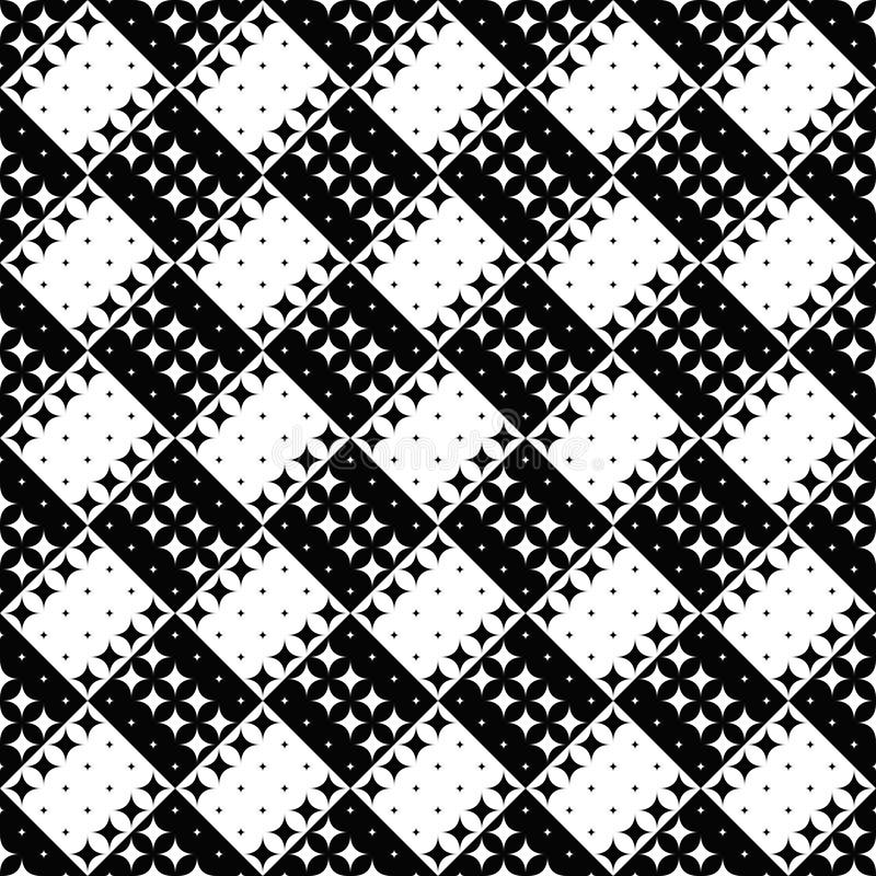 Monochrome Seamless Curved Star Pattern Background Design Stock Vector ...
