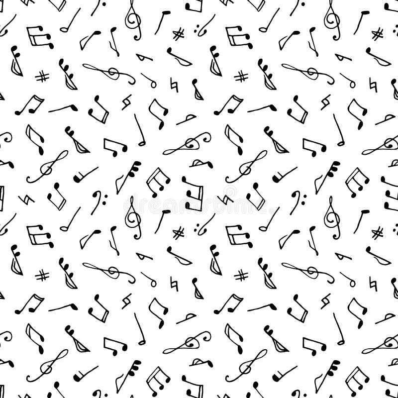Seamless Music Notes Background Stock Vector - Illustration of sheet ...