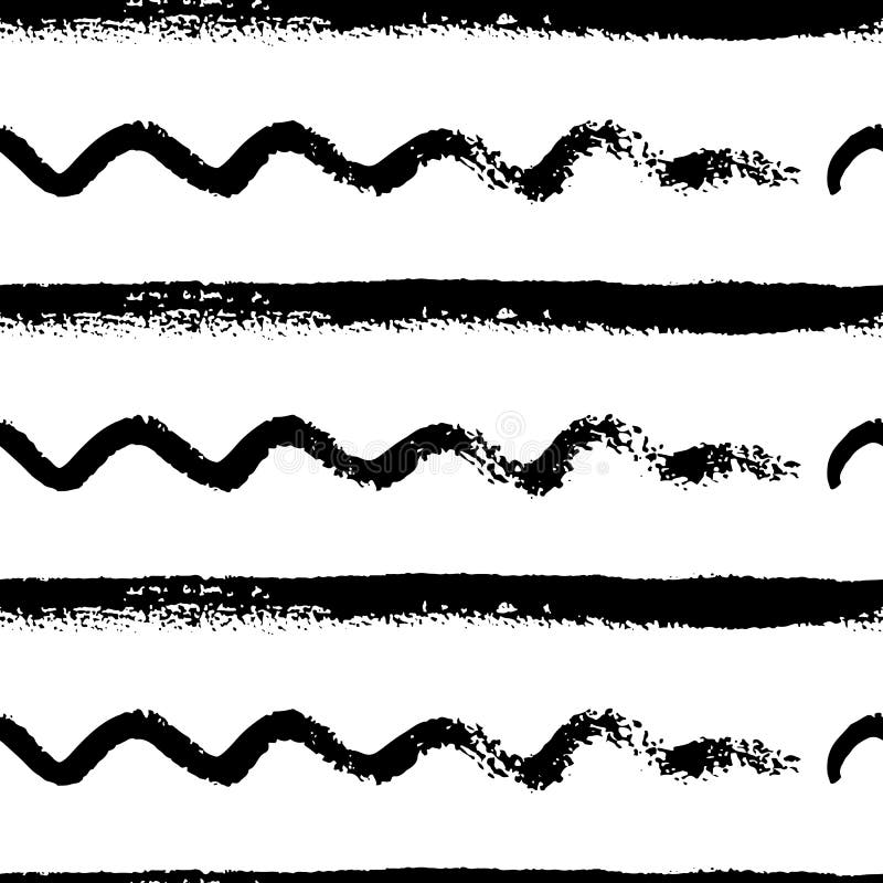 Monochrome Seamless Pattern with Lines. Vector Illustration Stock ...