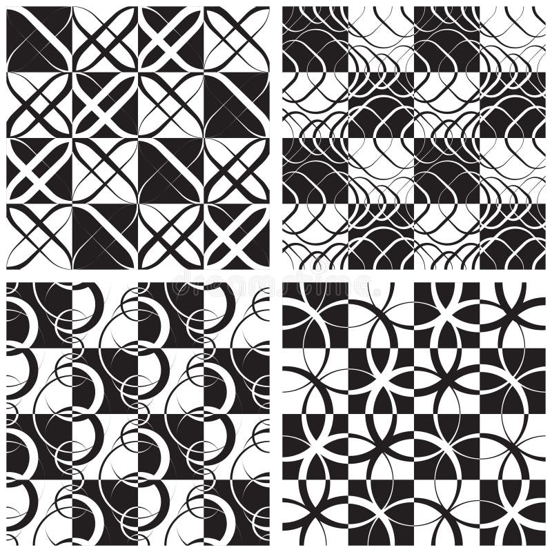 Monochrome Seamless Pattern Set Stock Vector - Illustration of paper ...