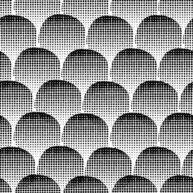 Monochrome Circles Abstract Seamless Doodle Vector Pattern. Modern ...