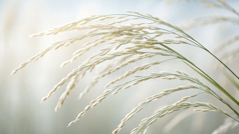 Monochrome Serenity Delicate Grasses in Nature Soft Light Environment ...