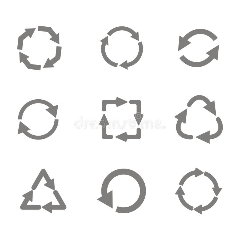 Recycle Icon Set Vector Eps10 Stock Vector Illustration Of Organic