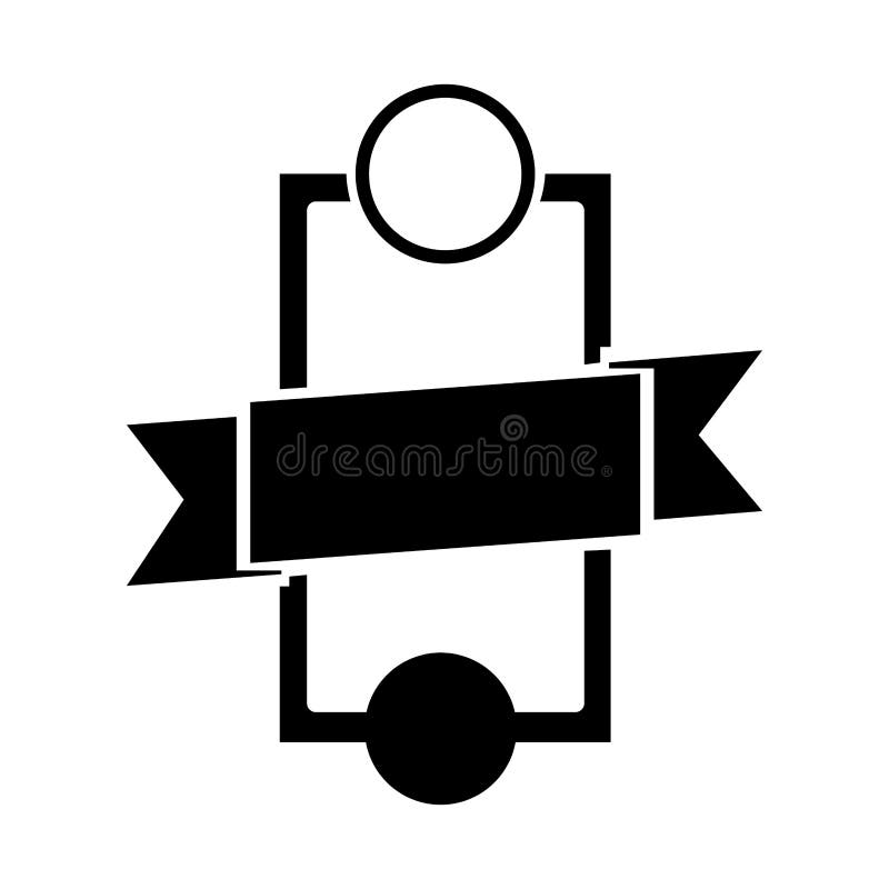 Monochrome Silhouette Emblem Heraldic with Rectangle Shape Stock Vector ...