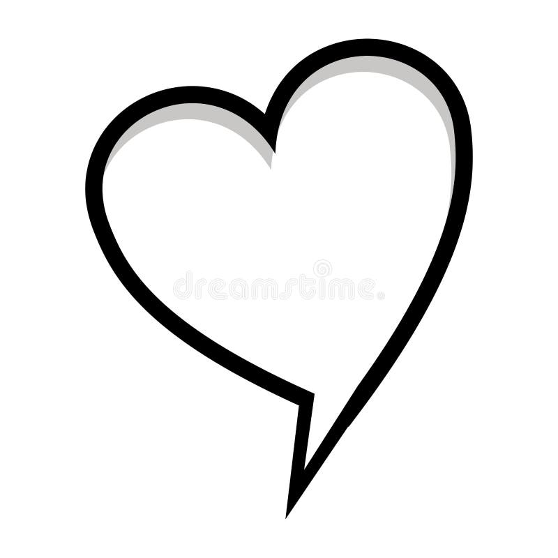 Monochrome Silhouette Heart Shape Dialog Box Stock Illustration ...