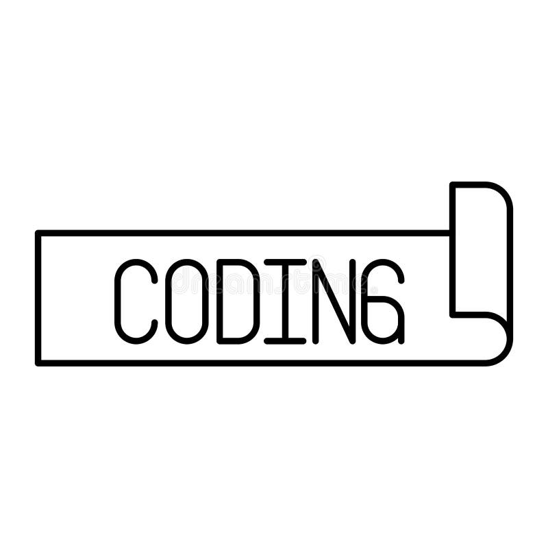 Monochrome Silhouette Label Text of Coding Stock Vector - Illustration ...