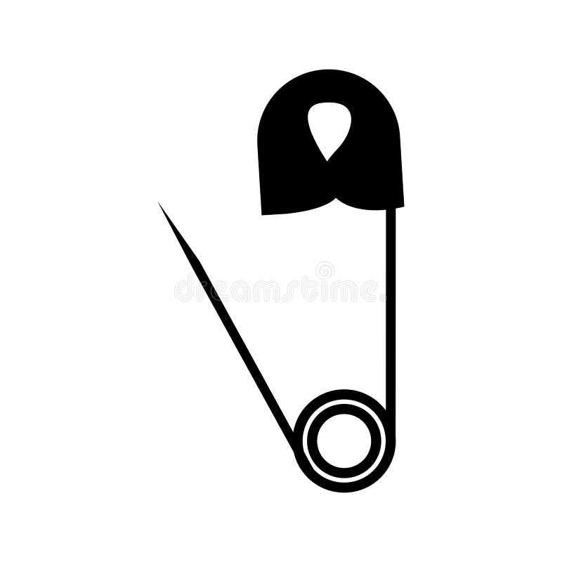 Monochrome Silhouette with Opened Diaper Hook Stock Illustration ...