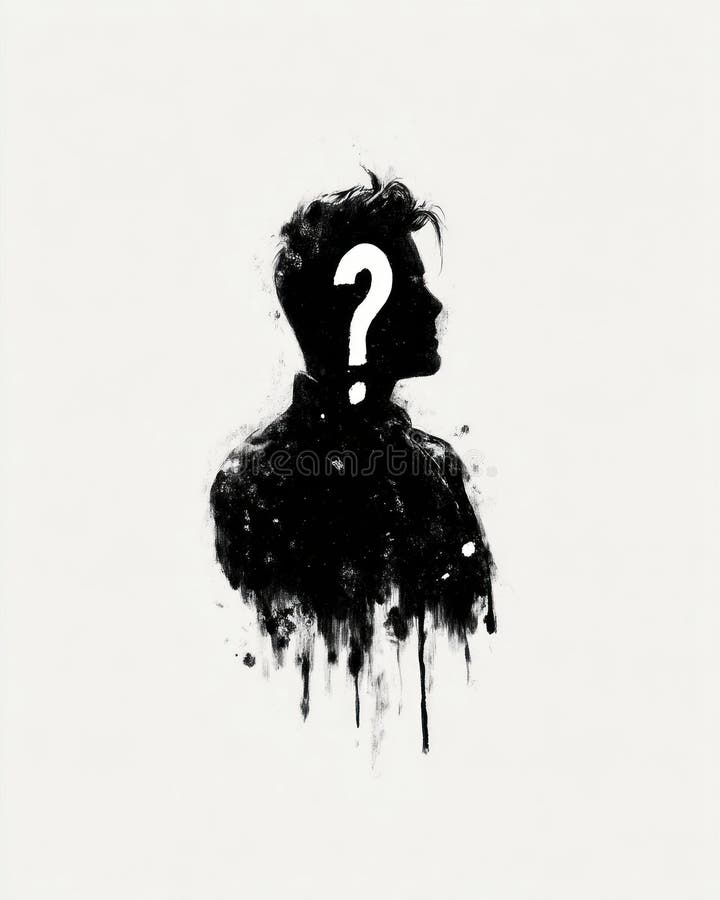 A Monochrome Silhouette of a Person with a Question Mark, Representing ...