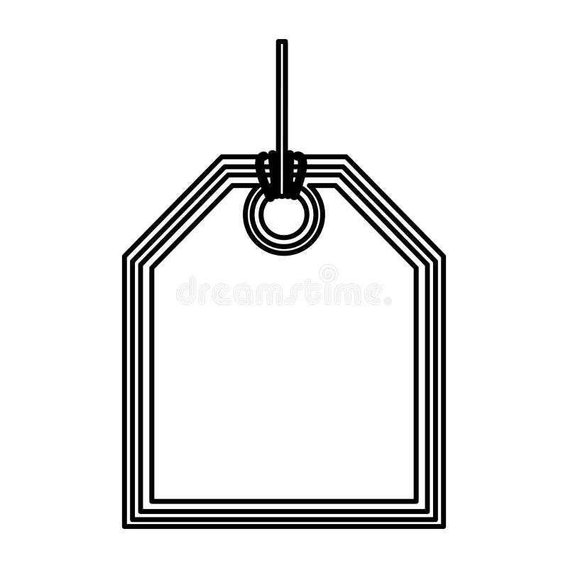 Monochrome Silhouette Price Tag with Top Side Half Hexagonal Stock ...