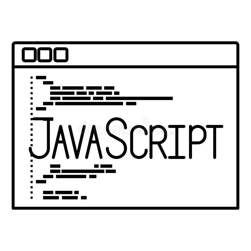 Monochrome Silhouette Of Programming Window With Code Javascript Stock Vector Illustration Of
