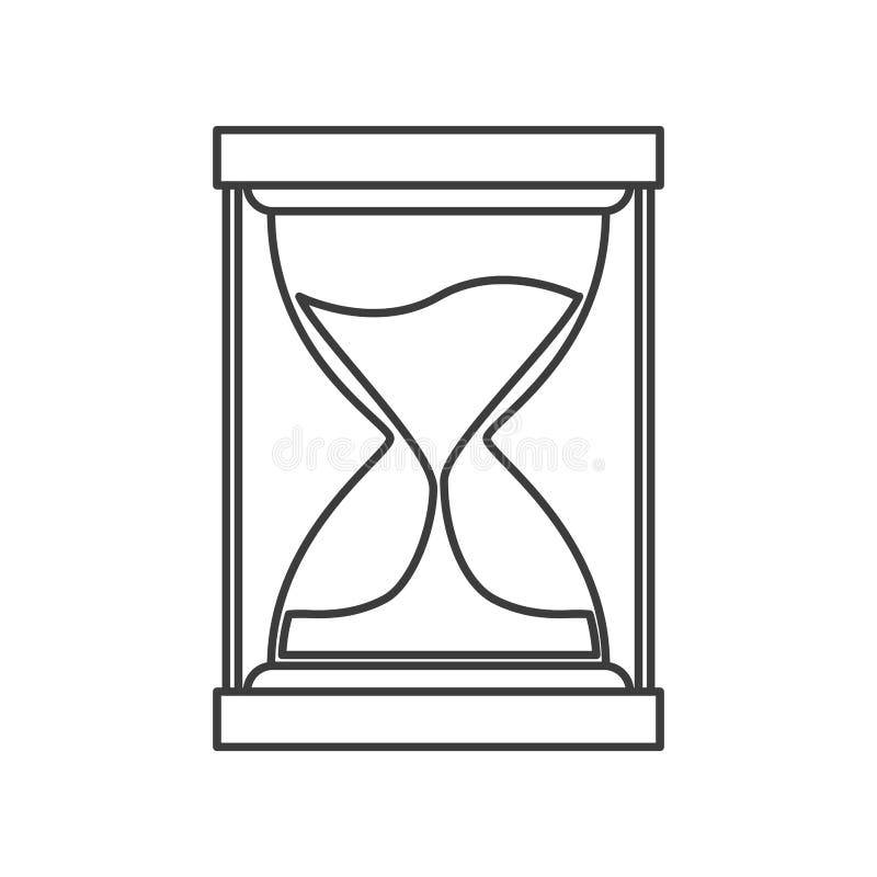 Monochrome Silhouette of Sand Clock Icon Stock Vector - Illustration of ...
