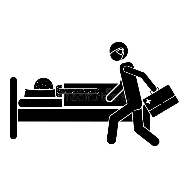 Sick Man Silhouette Poses. Set Of Diseases Icons. Vector Illustration ...