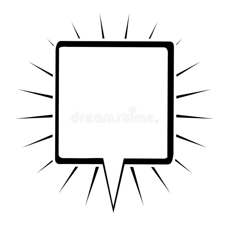 Monochrome Silhouette Square Shape Dialog Box with Lines Around Stock ...