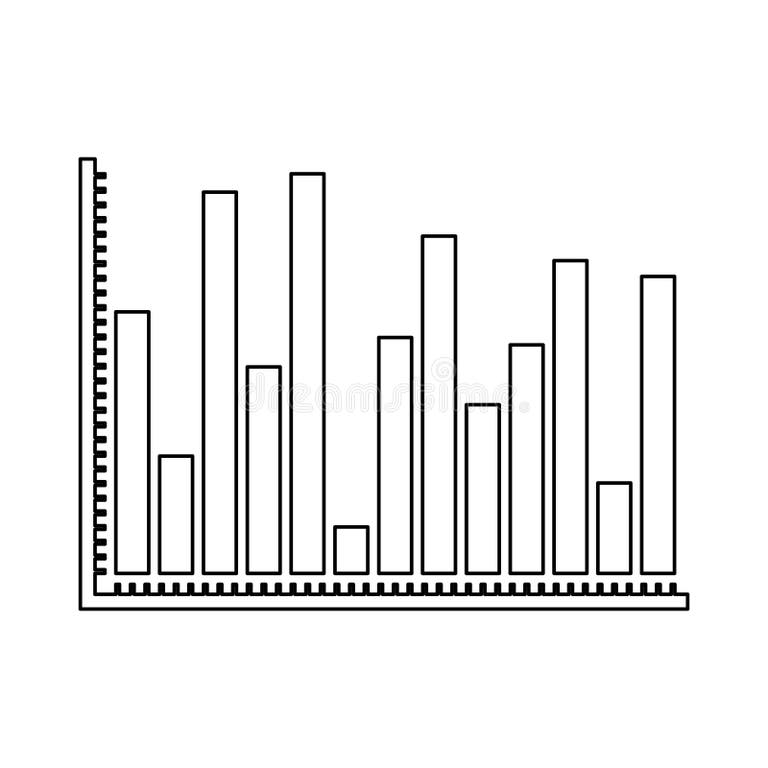 Monochrome Silhouette of Statistical Graphs Bars Stock Vector ...