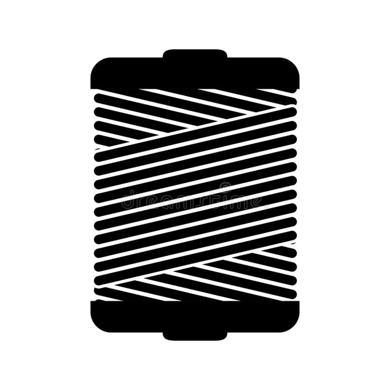 Monochrome Silhouette Wiht Thread Spool Stock Illustration ...