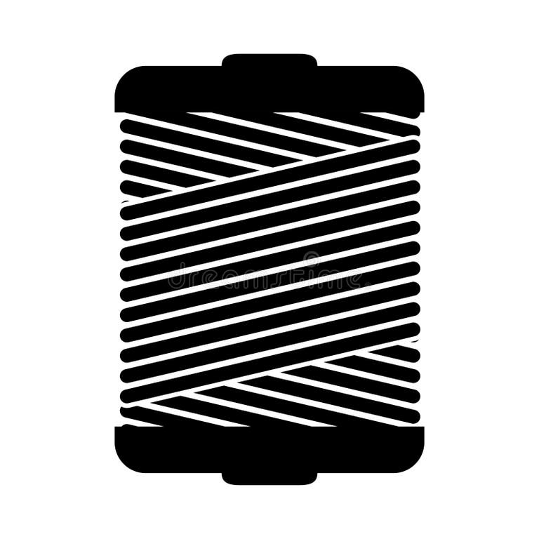 Monochrome Silhouette Wiht Thread Spool Stock Vector - Illustration of ...