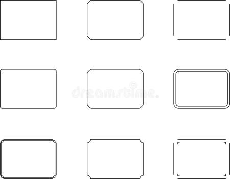 Monochrome Simple Horizontal Frame Set Vector Stock Illustration ...