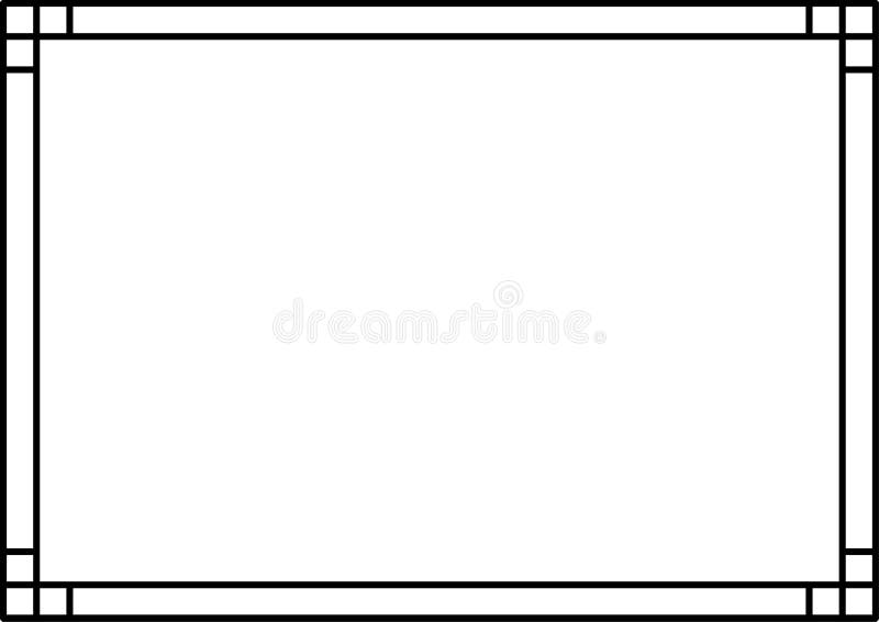 Monochrome Simple Horizontal Frame Set Vector Stock Illustration ...