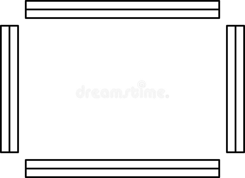 Monochrome Simple Line Frame Set Vector Stock Illustration ...