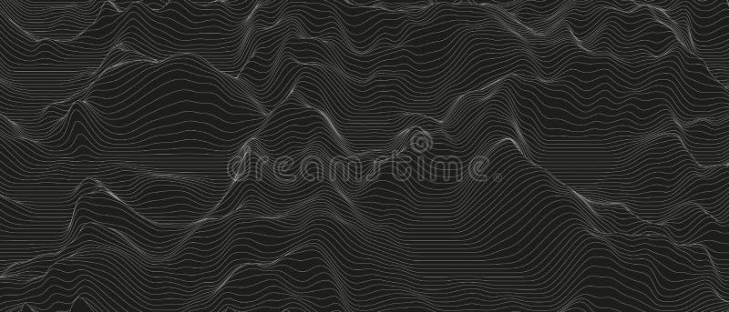 Monochrome Sound Line Waves Abstract Background . Distorted Line Shapes ...