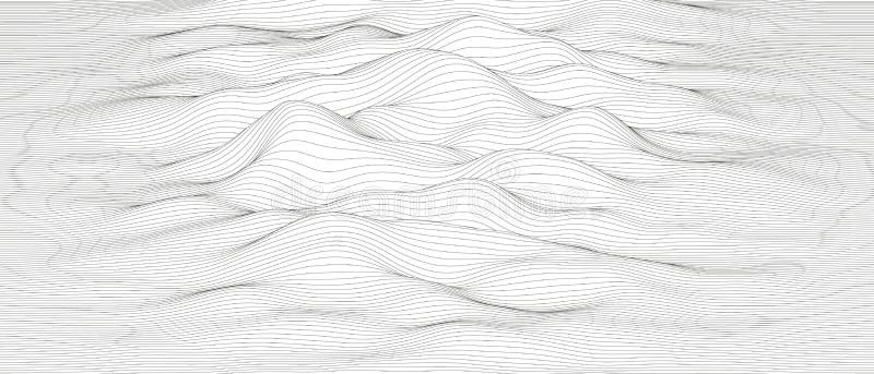 Monochrome Sound Line Waves Abstract Background . Distorted Line Shapes ...