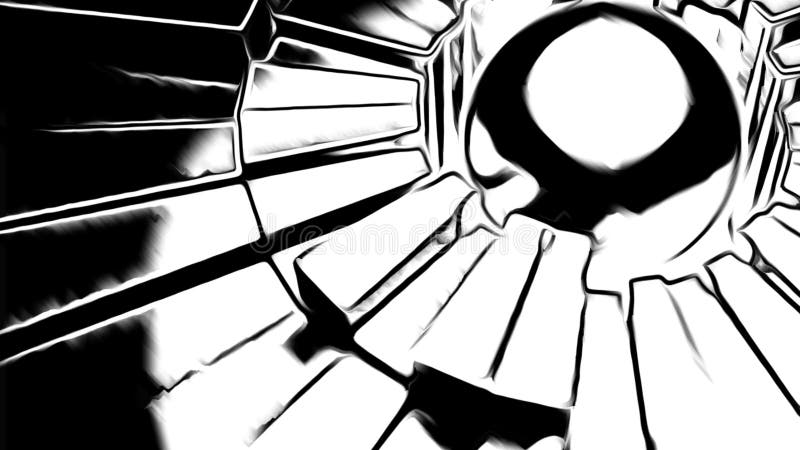 Monochrome Spinning Mechanism with a Sphere. Media. Rotating 3D Ball ...