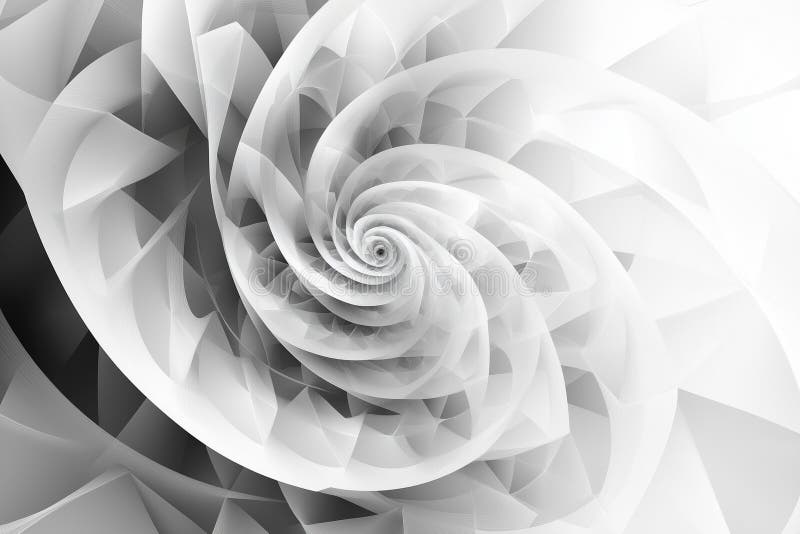 Monochrome Spiral Pattern Gradually Transitioning from Black To White ...