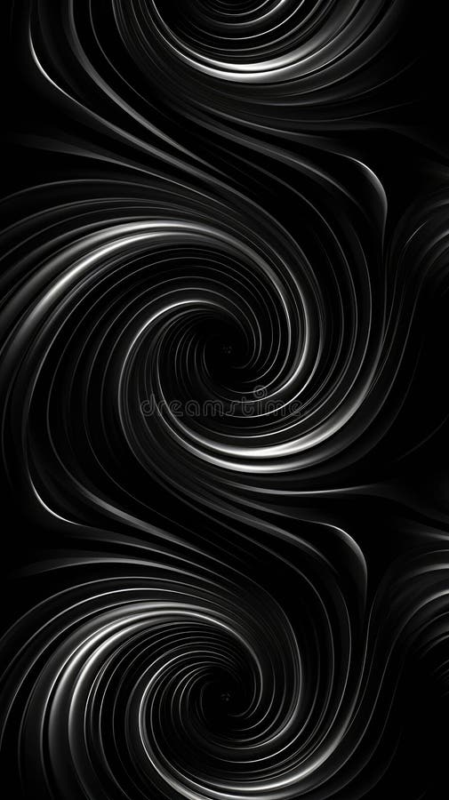 Monochrome Spiral Vortex. Black and White Spirals in a Vortex Pattern ...