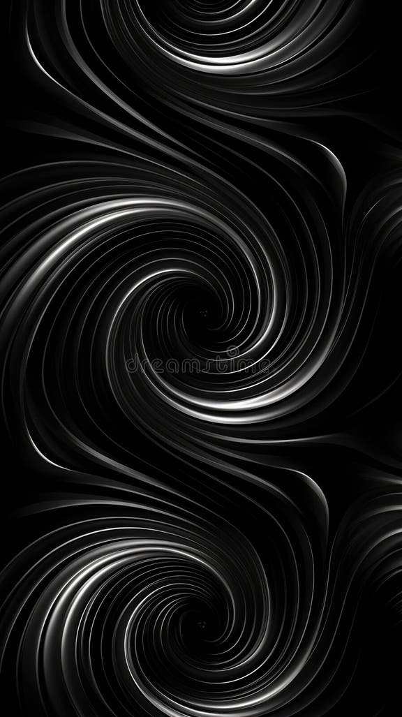 Monochrome Spiral Vortex. Black and White Spirals in a Vortex Pattern ...